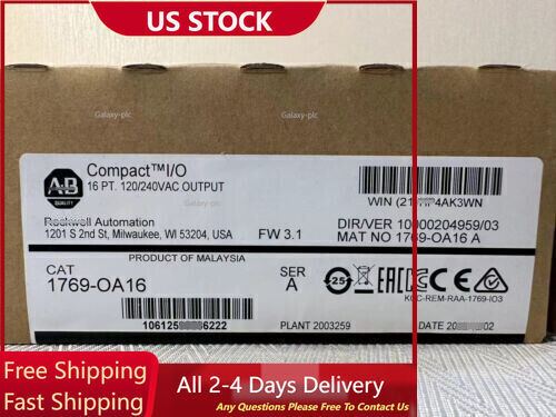 1769-OA16 /A CompactLogix 16 Pt 240VAC D/O Module AB 1769OA16 Sealed ...