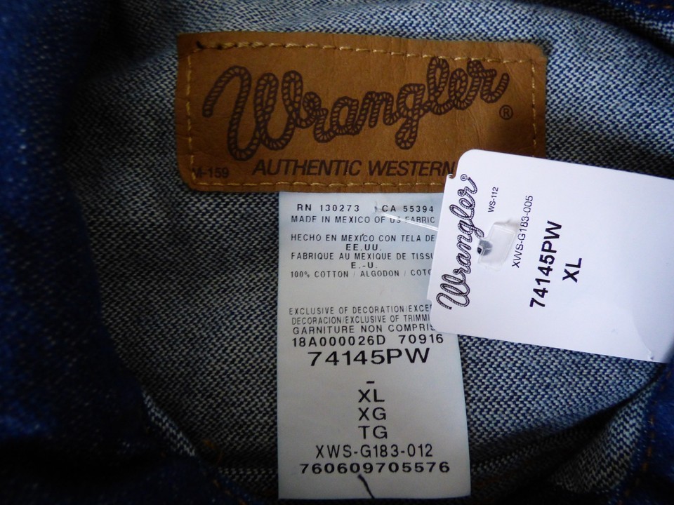 Mens Wrangler Cowboy Cut Unlined Denim Jacket - Inside Pockets ...