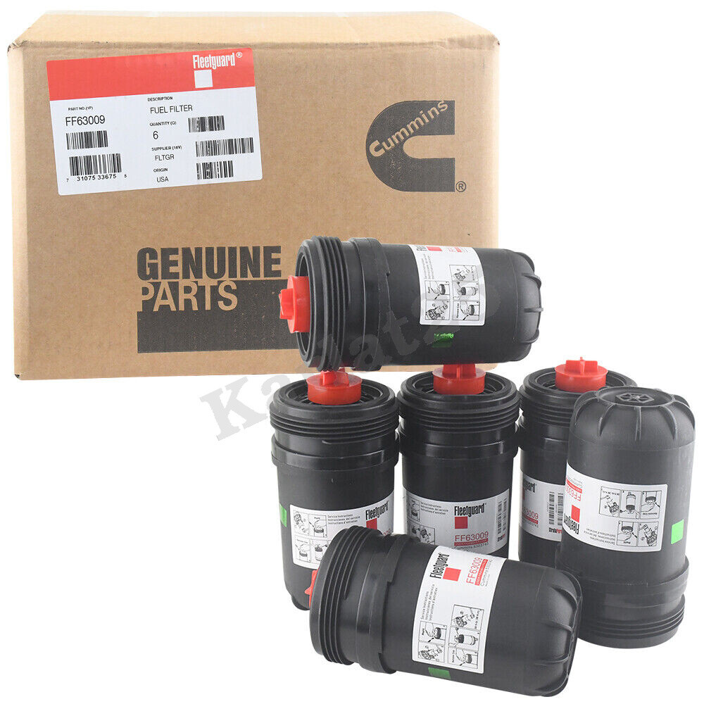 6Pack Fleetguard Fuel Filter Fits FF63009 FF63054NN Cummins Engine ...