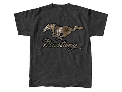 Ford Mustang Realtree Camo Running Horse Pony Gray Graphic T-Shirt - 2X ...