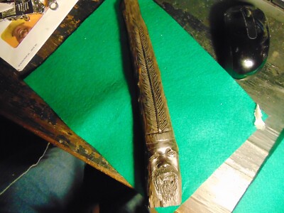 Vintage Ironwood Wood Face Spirit Tribal Carving Signed Fannuel JC ...