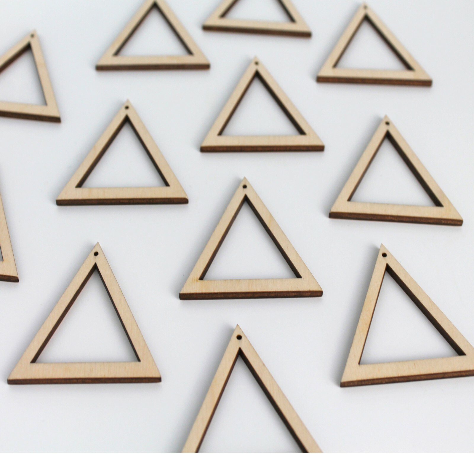 ALL SIZE(12pc - 100pc) Unfinished Wood Triangle Frames Cutout Earrings ...