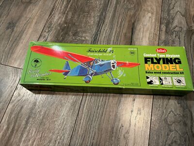 Sealed Guillows 701 Fairchild 24 Balsa Airplane Flying Model Kit Build ...