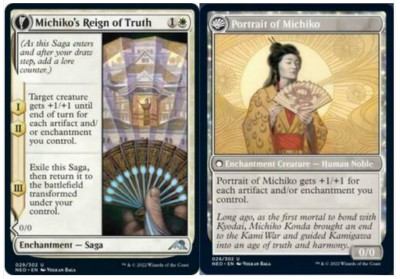 mtg magic michiko's reign of truth portrait FOIL ENGLISH FRENCH ...