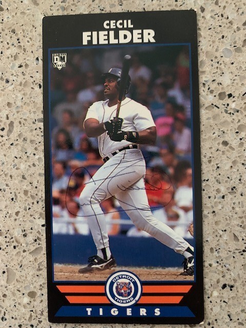 CECIL FIELDER DETROIT TIGERS AUTOGRAPHED SIGNED 1993 DIAMOND MARKS CARD ...