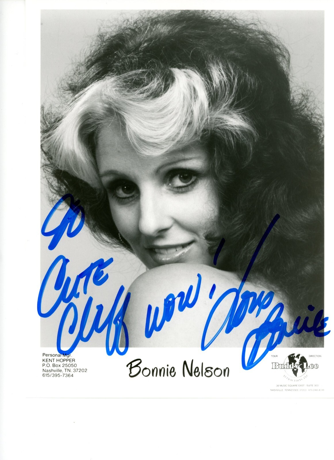 Autographed 8x10 Photo Bonnie Nelson Country Music Singer | eBay