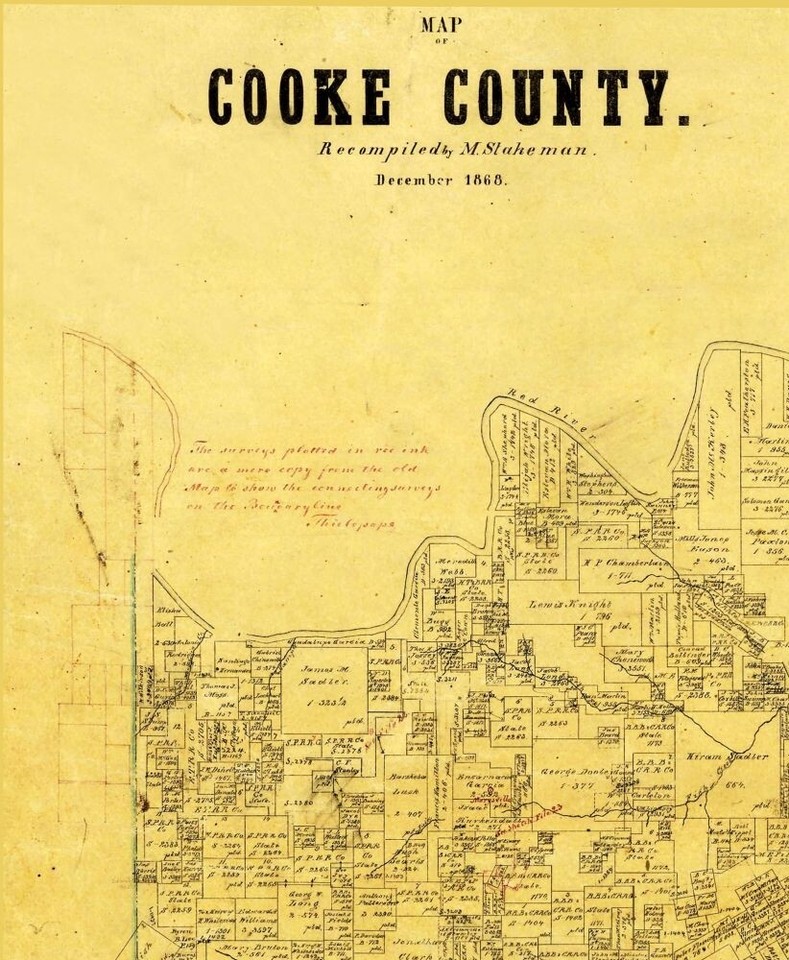 Historic County Map - Cooke County Texas - General Land Office 1868 ...