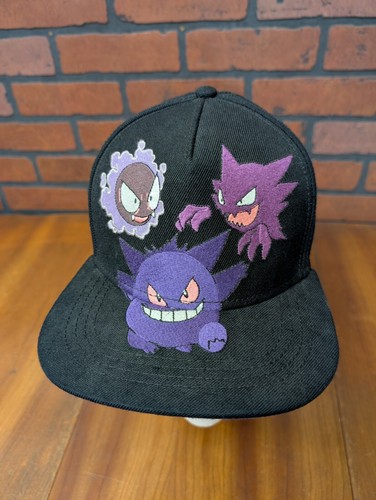 Pokémon Gengar Embroidered Flat Bill Snapback Hat -Adult One Size Fits Most | eBay