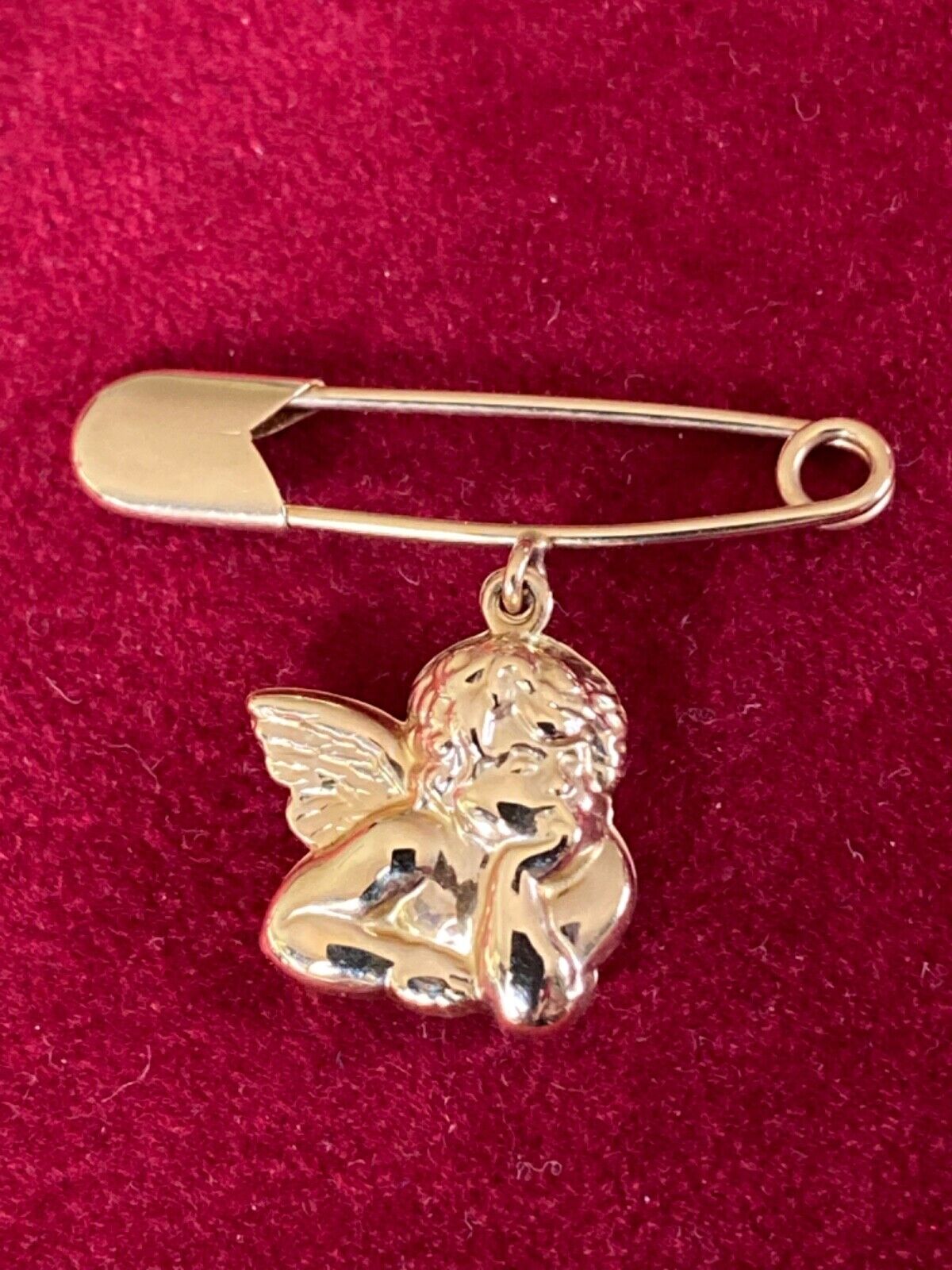 14k Yellow Gold Safety Pin with Angle - Gem
