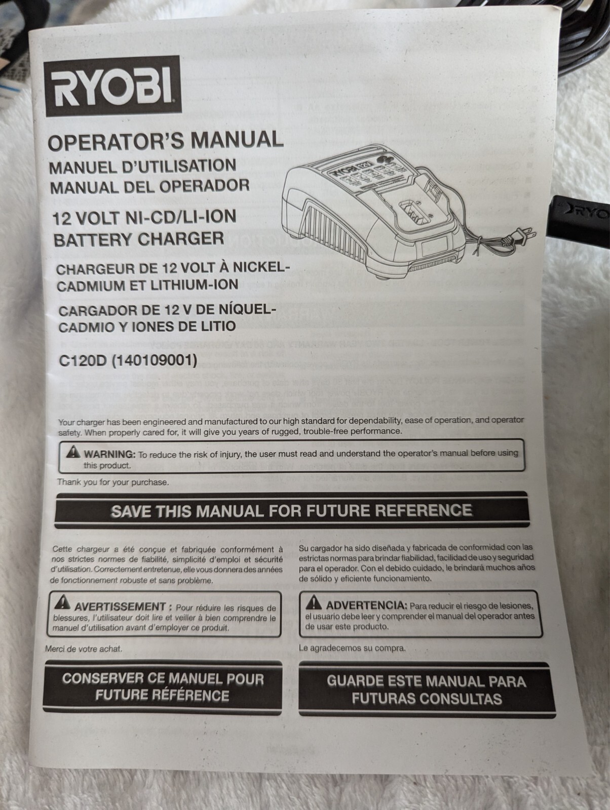Ryobi C120D Battery Charger 12v Lithium Ion for sale online | eBay
