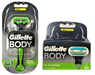 Gillette Body Razor Handle + 3 Gillette Body Powerglide Cartridges | eBay