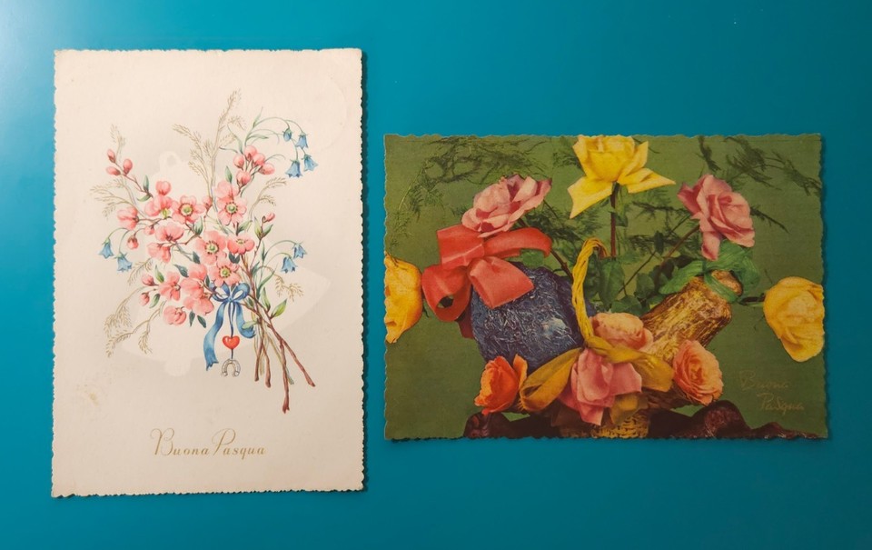 4 Cartoline Tematiche: Buona Pasqua - Pulcino - Pecorella - Uova ...
