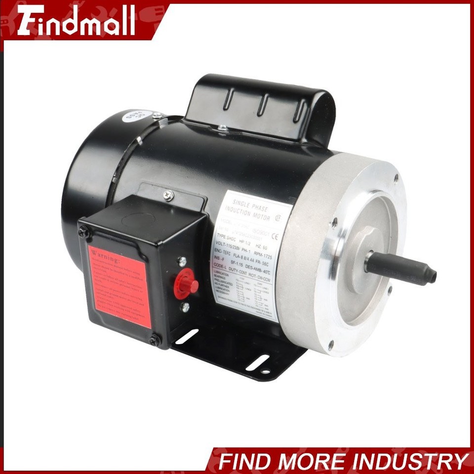 0.5 HP 1725RPM General Purpose Motor Electric Motor 56C 1 Phase TEFC ...