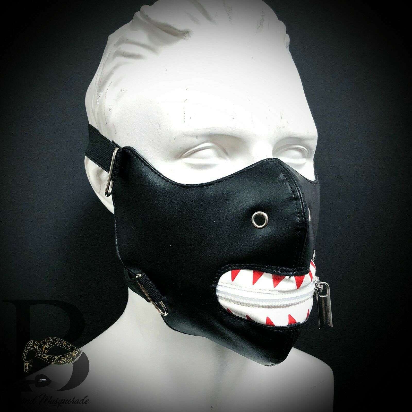 Leather Mouth Mask Masquerade Masks Cyberpunk Respiratory Cosplay Mask ...