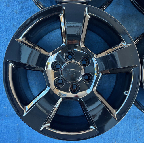 (4) 20" CHEVY SILVERADO 1500 FACTORY OEM GLOSS BLACK WHEELS 20X9 RIMS ...