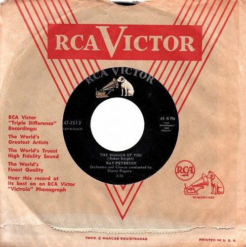 RAY PETERSON SINGLE RCA VICTOR " THE WONDER OF YOU / I'M GONE " [CA] | eBay