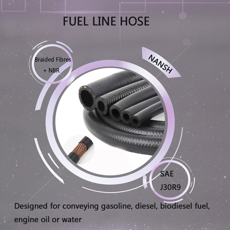 Nitrile Rubber Injection Fuel Hose Flexible Braided Gas Pipe Line | eBay
