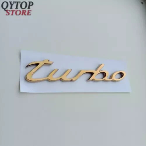 1x Gold Turbo S Racing Badge Sticker Car Trunk Rear Emblem Decal High ...