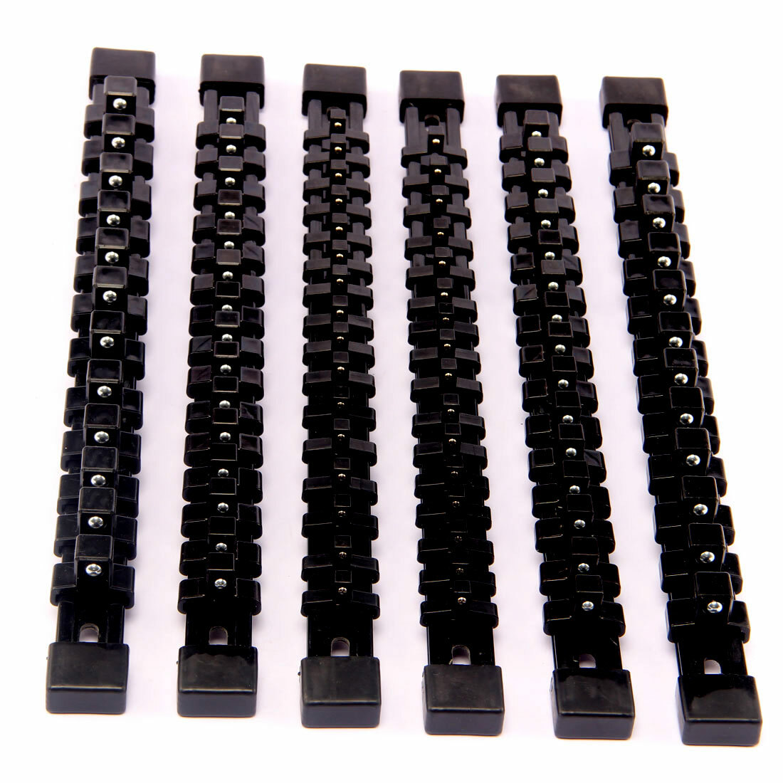 6pc Socket Organizer Mountable Sliding Holder Rail Rack Tool Storage 1/ ...