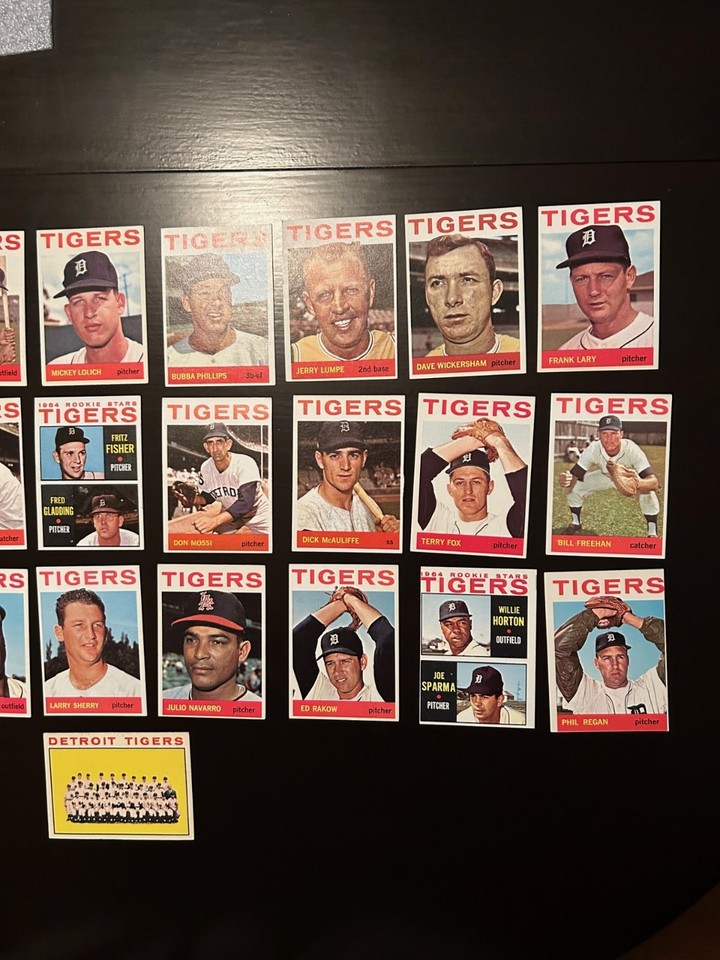 1964 Topps Baseball Detroit Tigers Team Set of 28 Cards Kaline LoLich ...