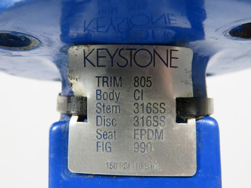 Keystone 990-0100W0A10010-I0S00S0E000K Wafer-Style Butterfly Valve ...