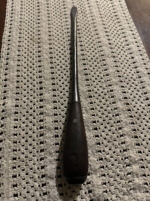 Vintage Heavy Split Wooden Handle Flat Head Slot Blade Screwdriver | eBay