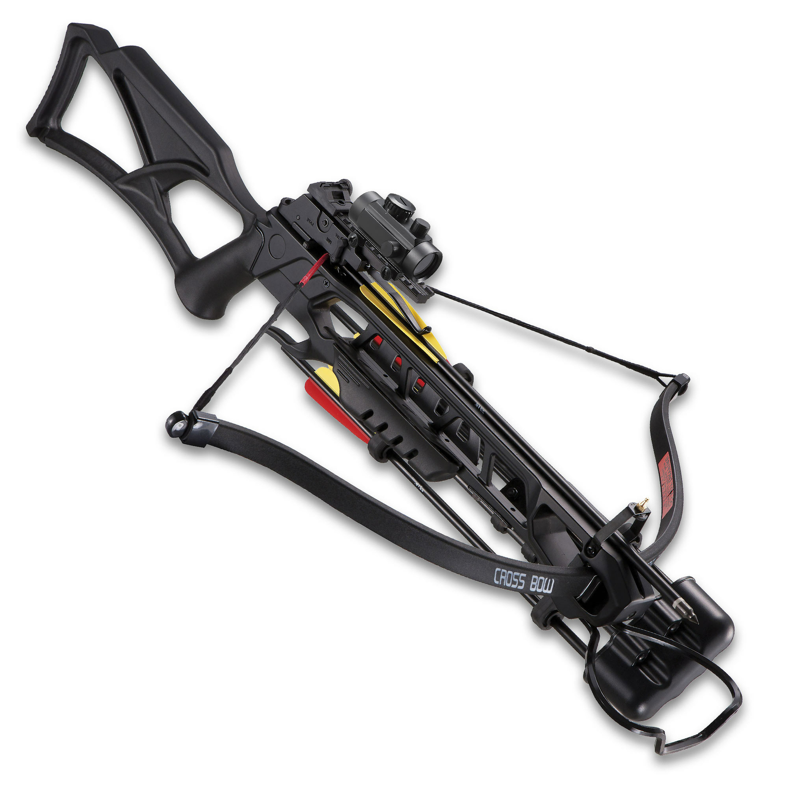 175 lb Black Hunting Crossbow Archery Bow + 4 Arrows + Stringer + Wax ...