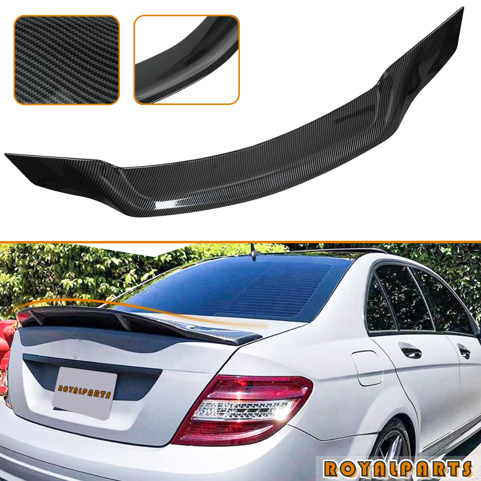 Fits 08-14 Mercedes Benz W204 C-Class & C63 RT Style Duckbill Trunk ...