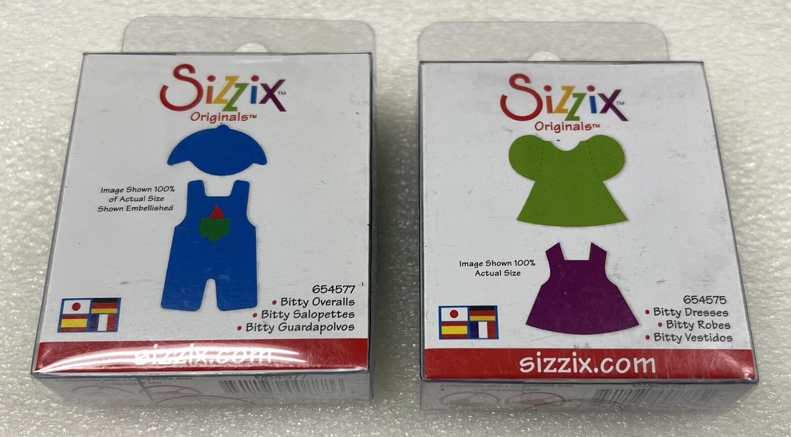 2 Pc Lot Sizzix Original Dies BITTY DRESSES 654575 And BITTY OVERALLS ...