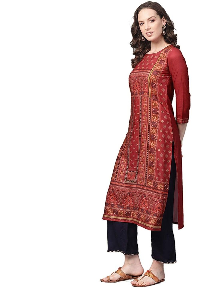 Indian Women Kurta Kurti Black Printed Top Tunic Ethnic Dress Pakistani ...