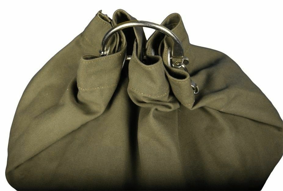 Genuine German army sea sack duffel bag w shoulder straps large w lock ...