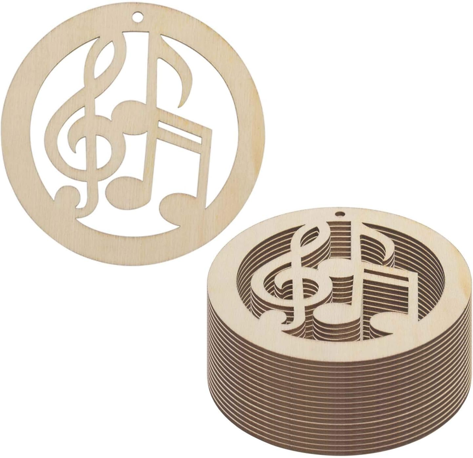 20Pcs Music Notes Shaped Wood DIY Craft Cutouts Musical Notes ...