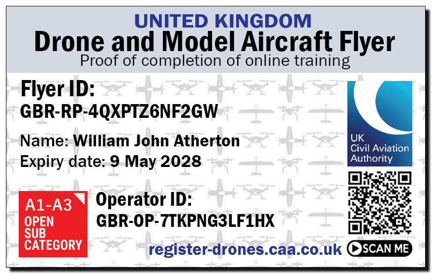 CAA Drone Flyer ID Card - Operator ID - UK Fast Dispatch | eBay