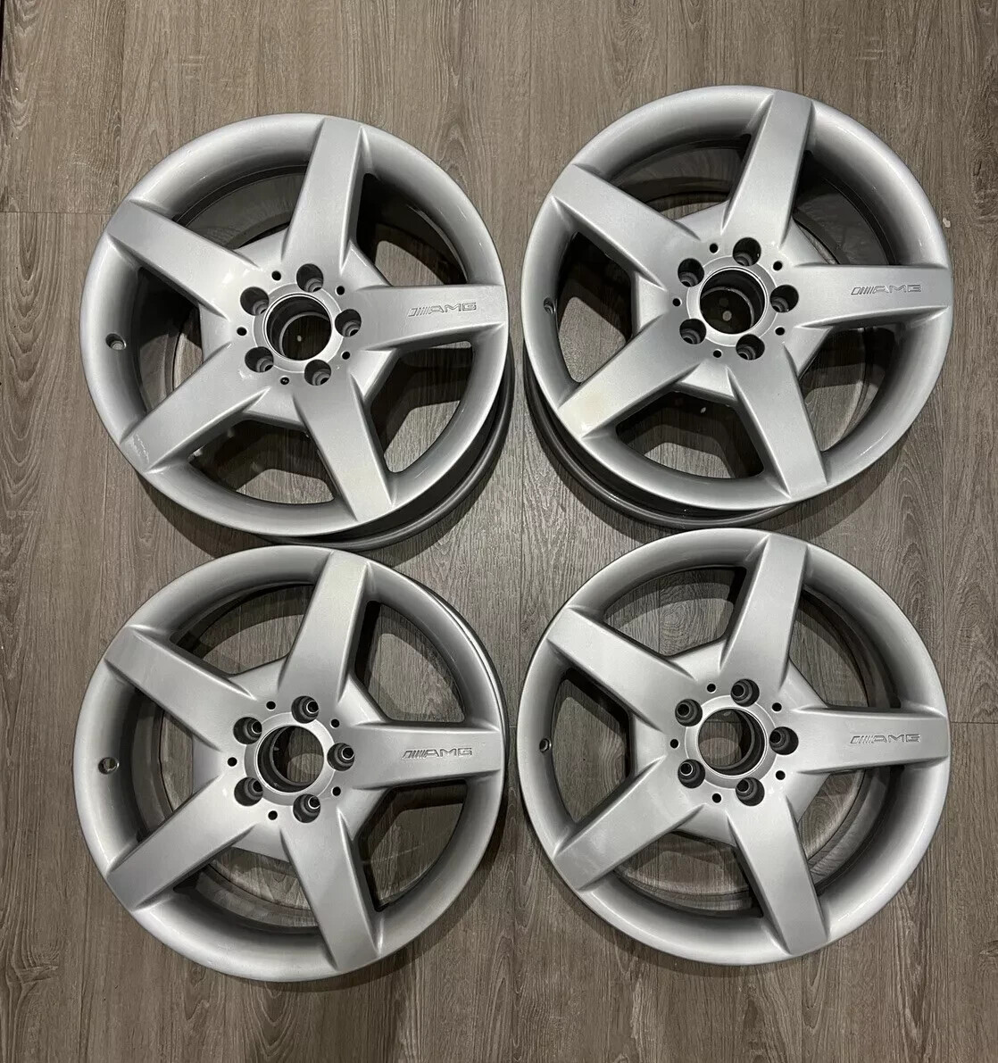 Genuine Mercedes-Benz CLK AMG 5 SPOKE WHEEL MONOBLOCK set of 4 17"x7.5 ...