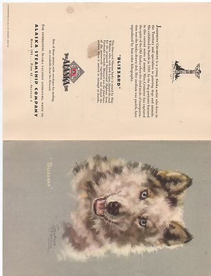 1950 Alaska Steamship Co Menu with Dog Cover by Josephine Crumrine (2 ...