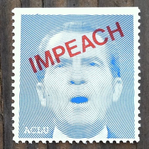 2 Vintage Original RICHARD M. NIXON Political Impeach Stamp ACLU 1970 ...