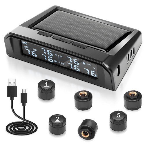 Solar Car RV Truck TPMS Tire Pressure Monitoring System + 6 External ...