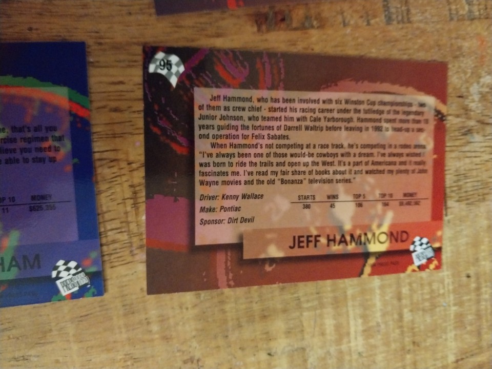 4 Nascar Cards- jimmy fennig, jeff hammond, barry dodson, ray evernham ...