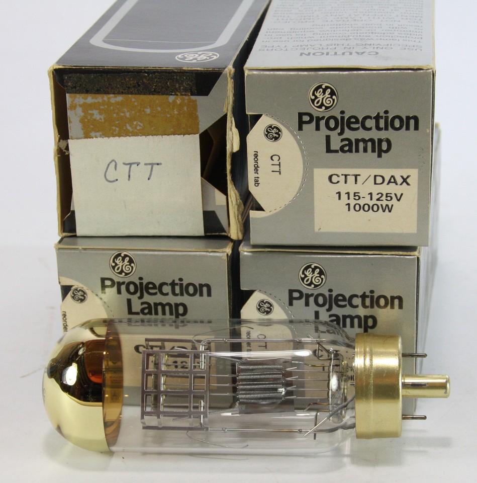 CTT / DAX Projector Lamps, Bulbs GE Brand 120V, 1000W LOT of FOUR Bulbs ...