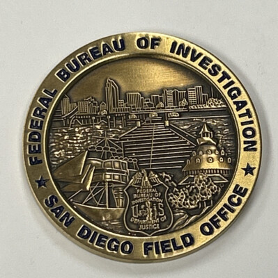 FBI Federal Bureau Of Investigation San Diego Division Challenge Coin ...