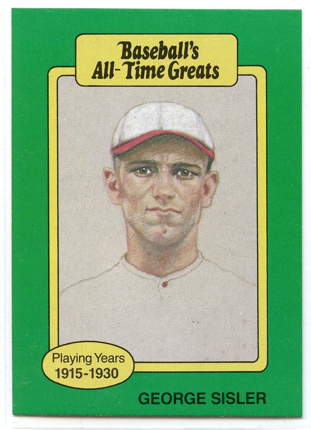 1987 HyGrade Baseball's All-Time Greats - George Sisler - St. Louis ...