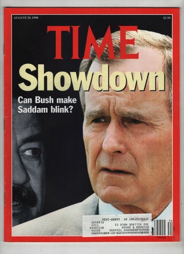 Time Mag George W. Bush Saddam Hussein August 20, 1990 091720nonr | eBay