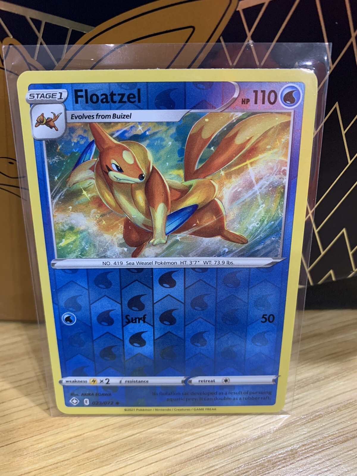 Floatzel Reverse Holo Uncommon 023/072 Pokemon Shining Fates "Pack ...