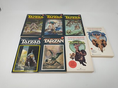 Edgar Rice Burroughs Tarzan Lot of 7 Vintage Ballantine Sci-Fi Pulp ...