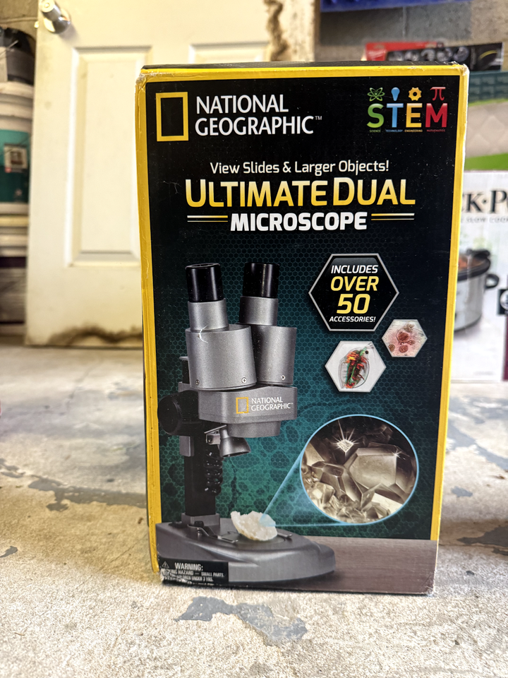 NEW National Geographic Dual LED Kids Microscope 50+ pc Science Kit ...