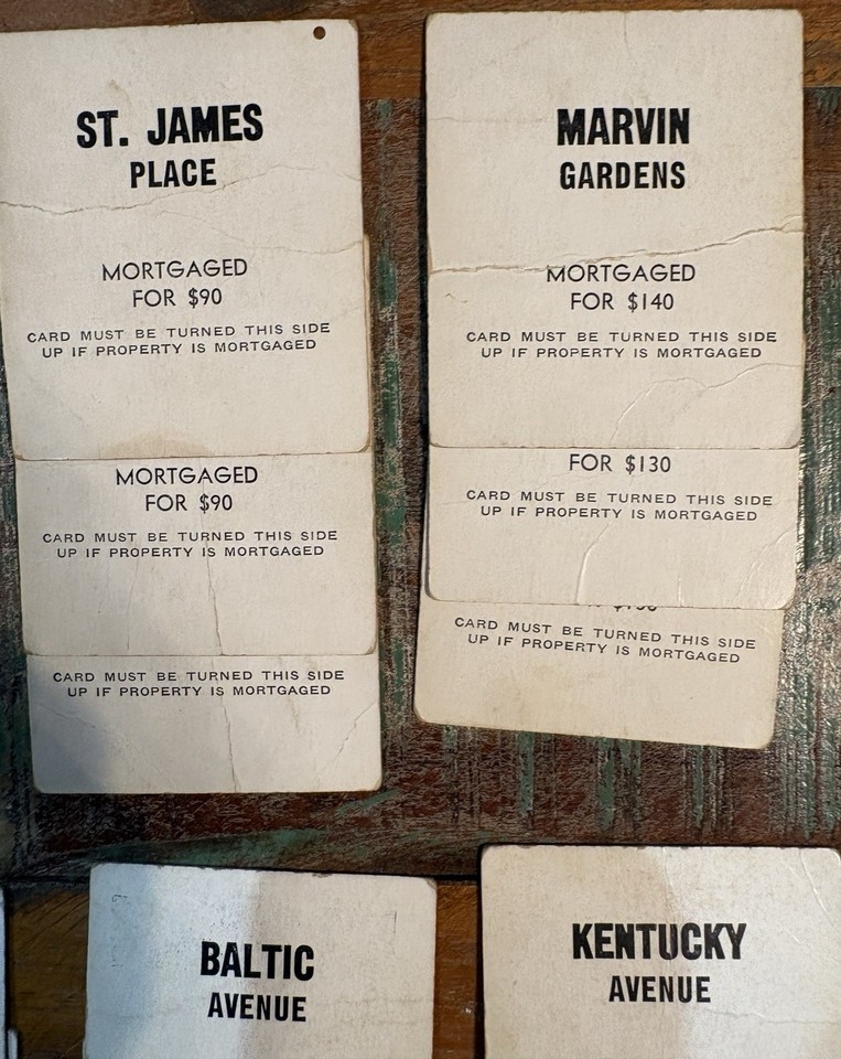 Vintage 1954 MONOPOLY TITLE DEED Cards Set of 22 | eBay