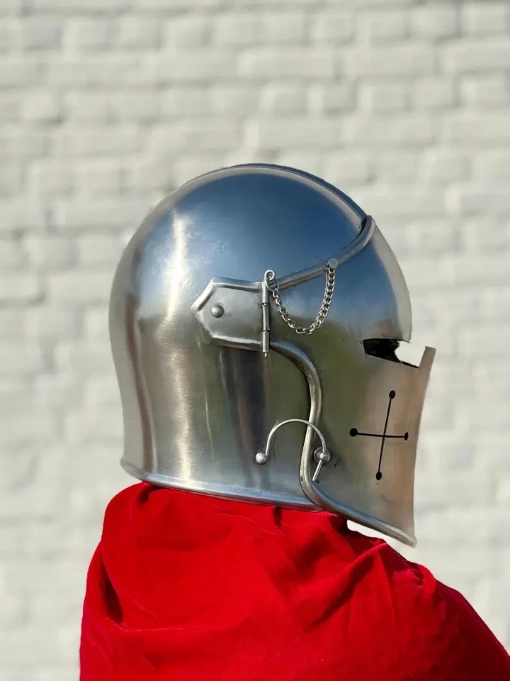Medieval Barbuta Visor Silver Helmet Warrior Barbuta Helmet For ...