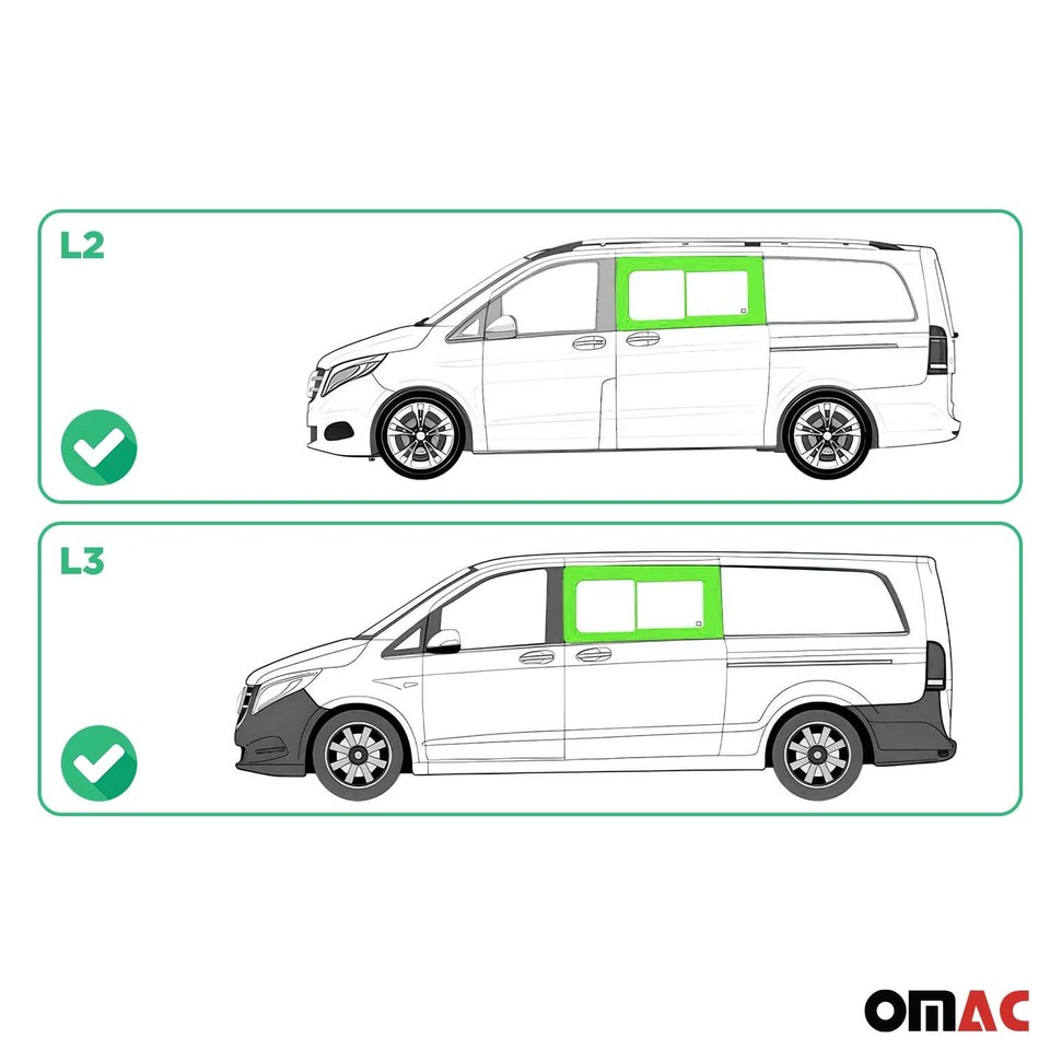 Sliding Window Glass for Mercedes Metris 2016-2024 Front Left Side L2 ...