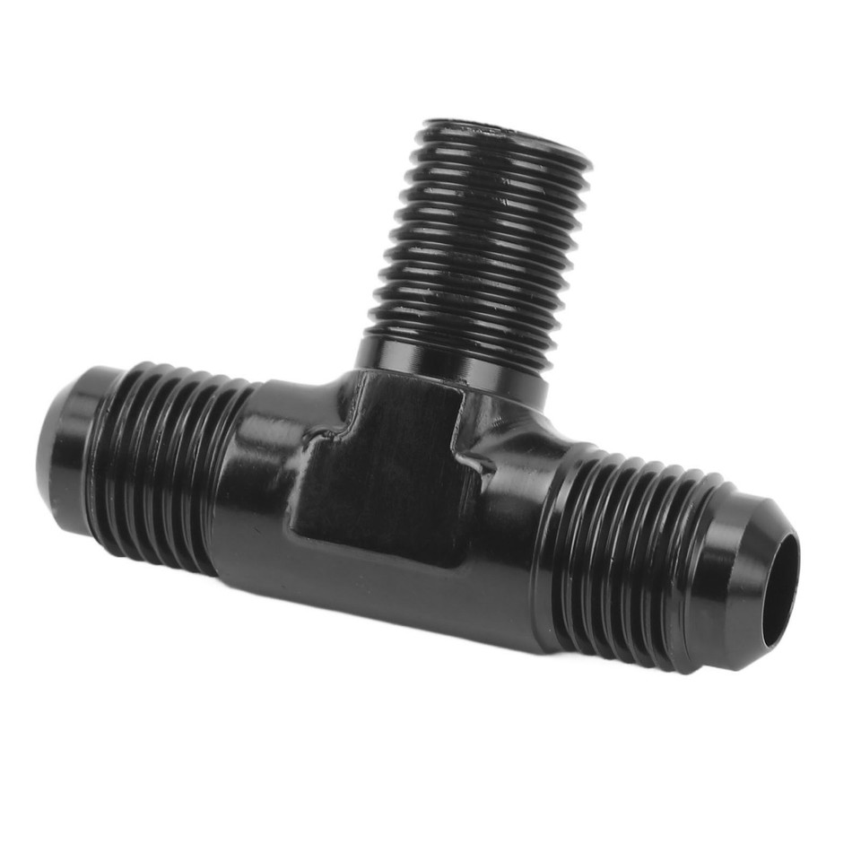 6AN To 1/4 NPT Tee Adapter 3 Way T Shaped Connector Fitting Aluminium ...