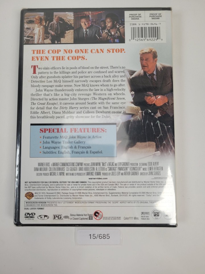 McQ - Action, Mystery, Drama, Crime Fiction, John Wayne - NEW SEALED ...